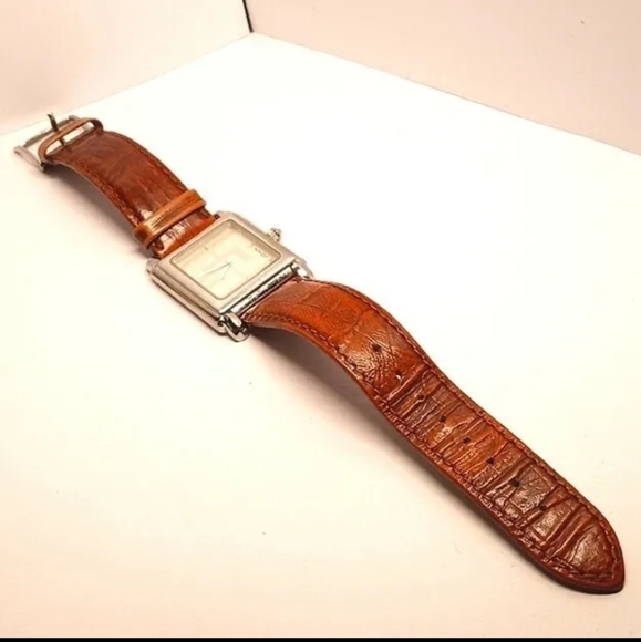 St. John | Accessories | St John Signature Logo Sliver Tone Leather ...